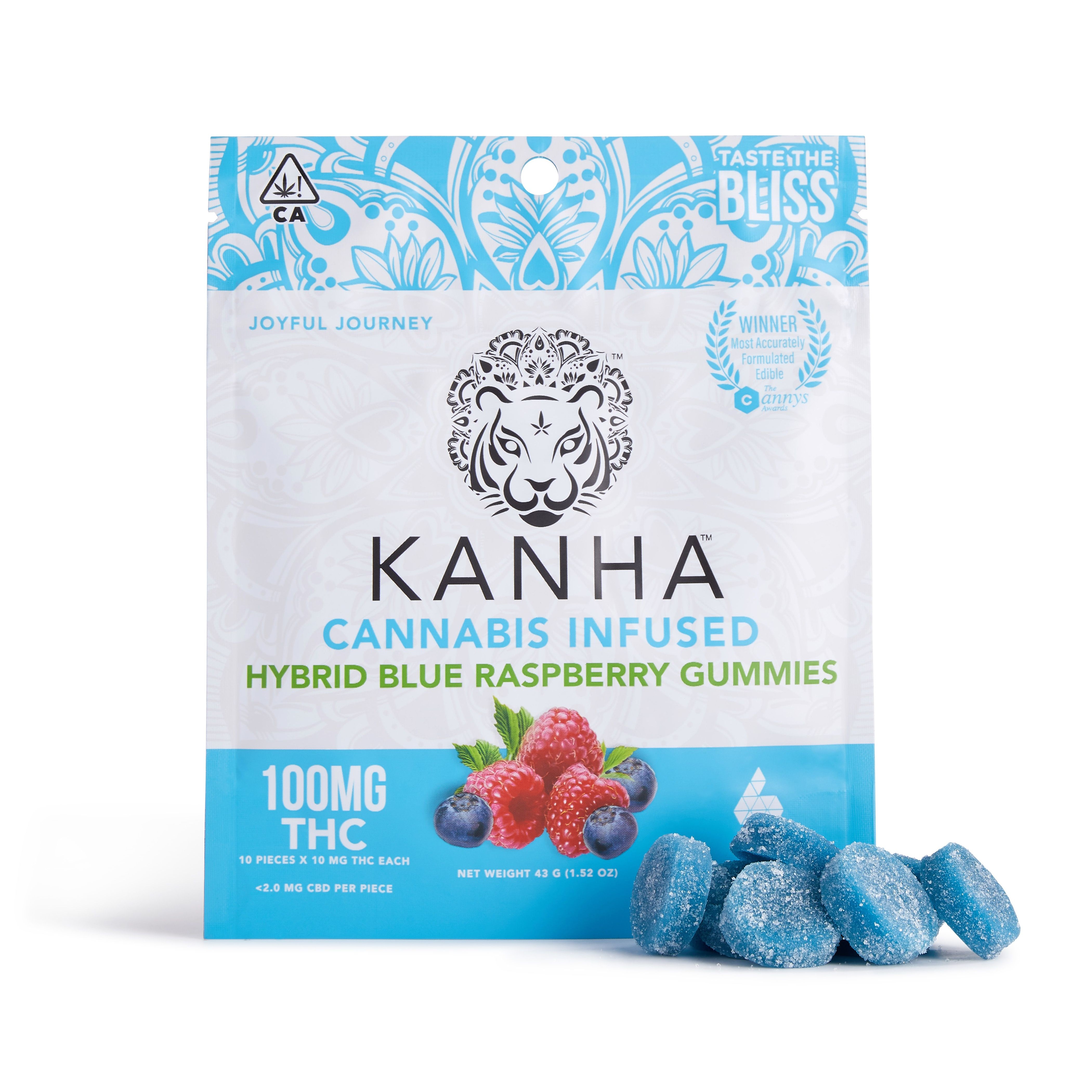 KANHA: Blue Raspberry Gummies 100mg 10-pack | Leafly